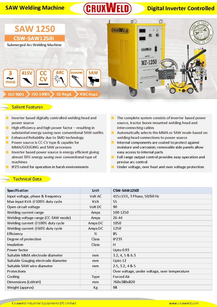 saw welding machine - SAW welding machine price in india - Cruxweld ...
